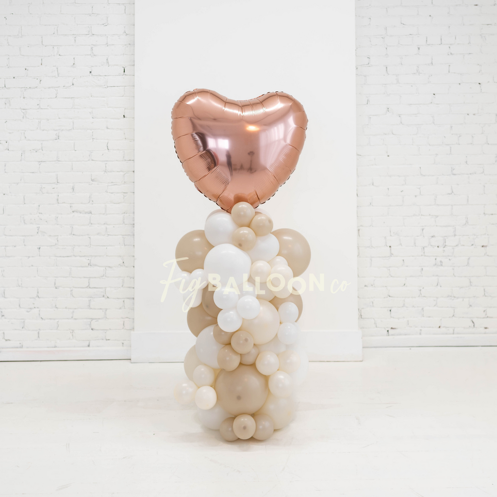 Balloon Column with Rose Gold Heart (you pick colors!) – Fig Balloon Co.